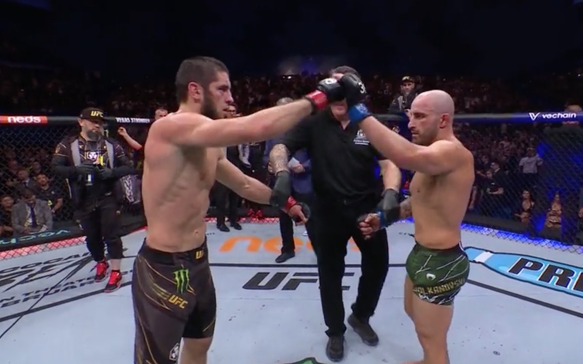 Islam Makhachev makes first defense of lightweight title, defeats ...